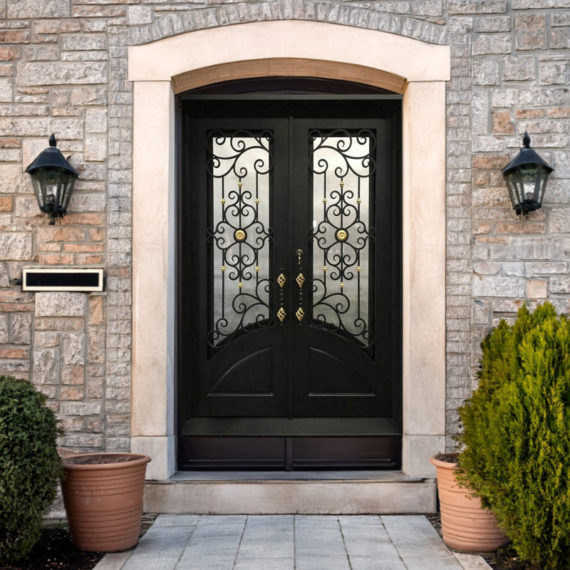 Nationwide Iron Works Gilded Flower French Iron Doors | Wayfair